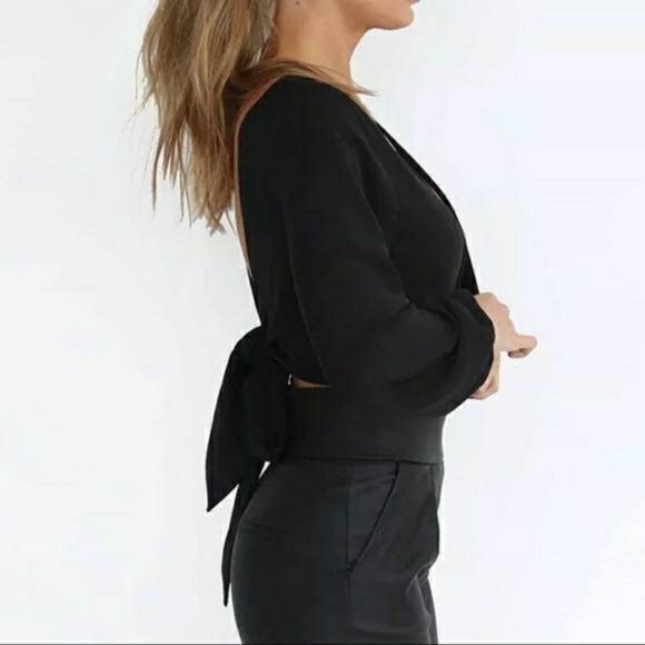Tops | New Black Criss Cross Surplice Top | Poshmark